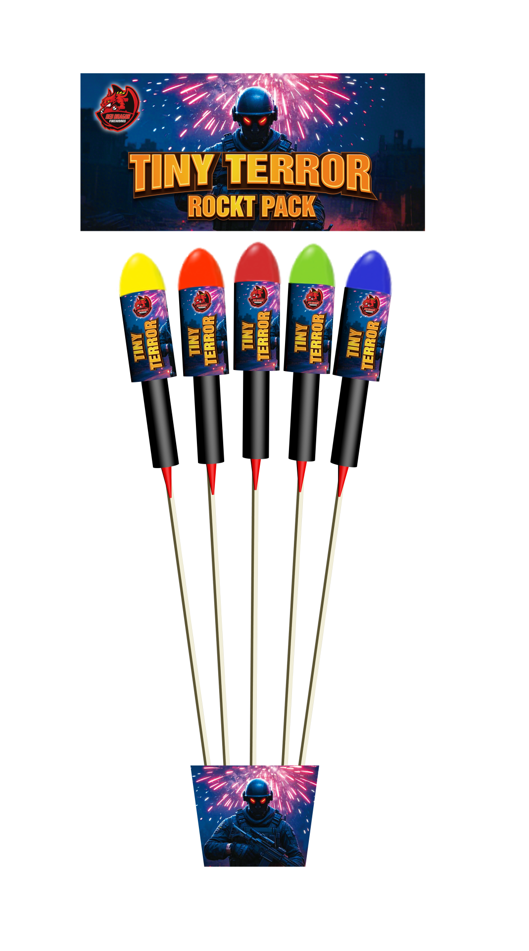 Tiny Terror Rocket 5pce (1.3G) - Direct Firework